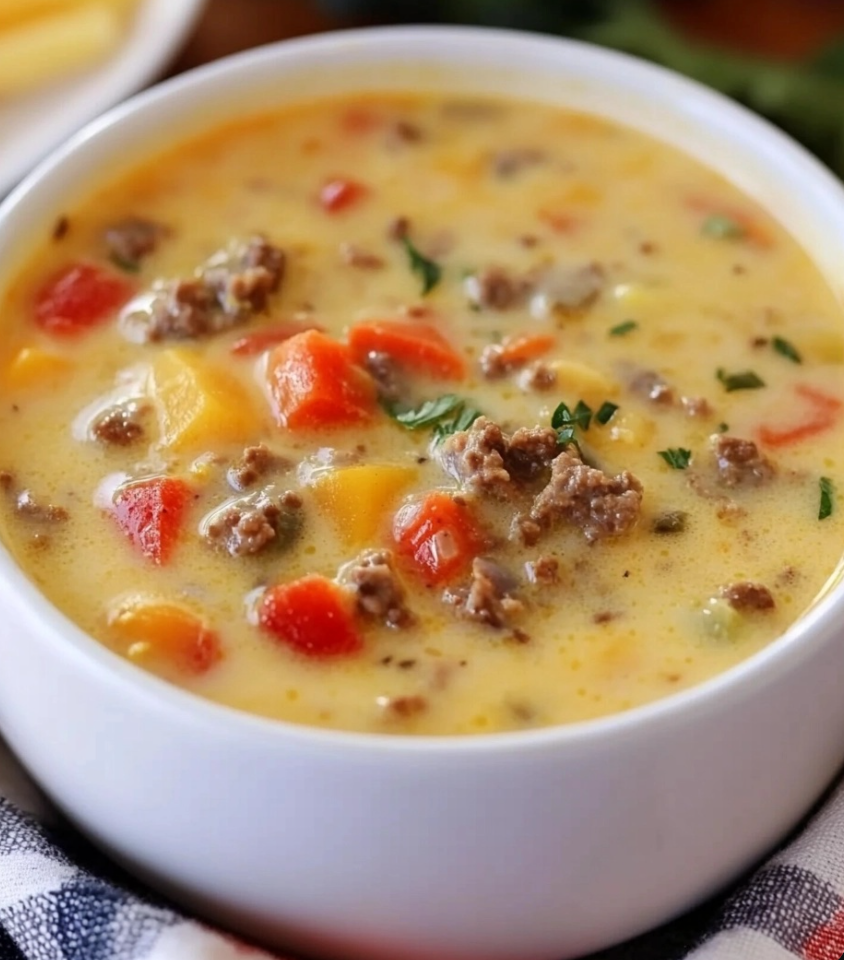 Creamy Cheeseburger Soup – dynamicdishes.com