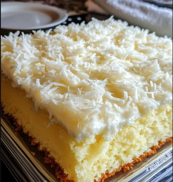 Very Moist Coconut Sheet Cake – dynamicdishes.com