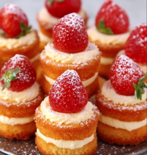 Mini Victoria Sponge Cakes 🍰🍓 – dynamicdishes.com