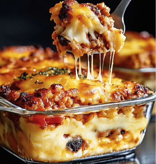 cheesy, layered casserole – dynamicdishes.com