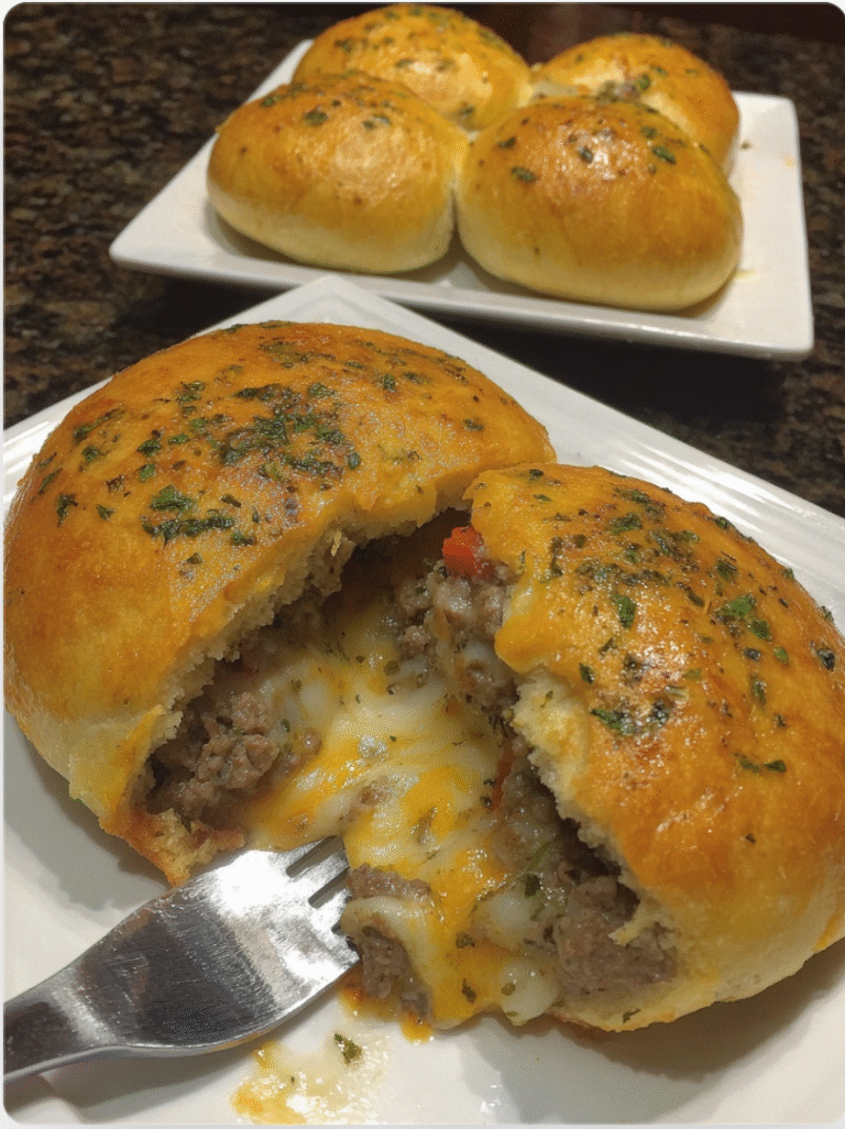 Cheesy Beef Stuffed Buns – dynamicdishes.com
