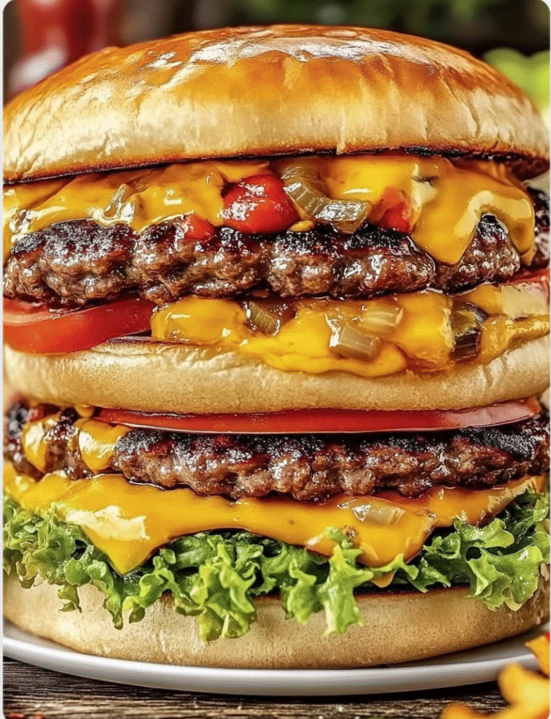 Cheesy Grilled Beef Burgers Supreme – dynamicdishes.com