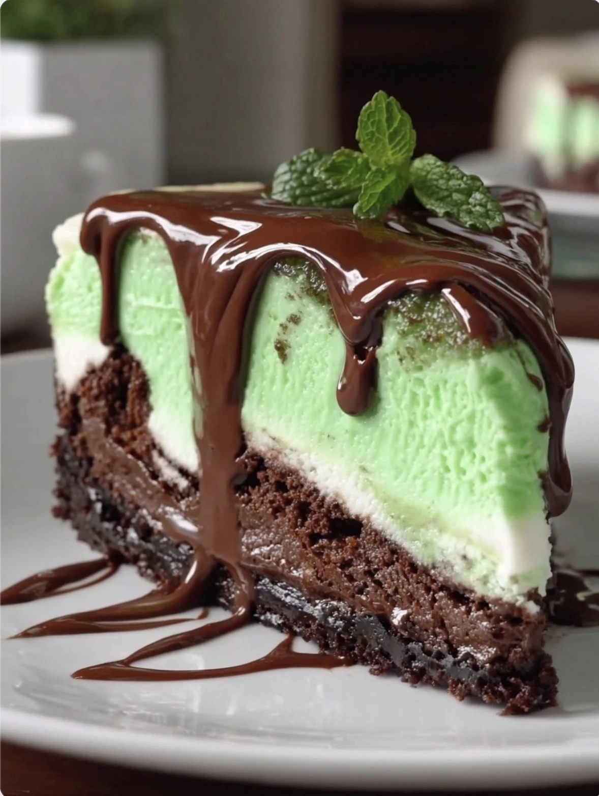 Mint Chocolate Fudge Cheesecake Cake – dynamicdishes.com